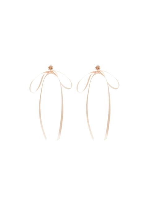 Simone Rocha Bow Ribbon beaded stud earrings | REVERSIBLE