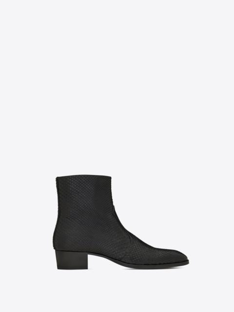 SAINT LAURENT wyatt zipped boots in python | REVERSIBLE