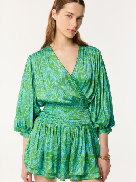 Poupette St Barth Mini Dress Colleen - Turquoise Pop Tiger | REVERSIBLE