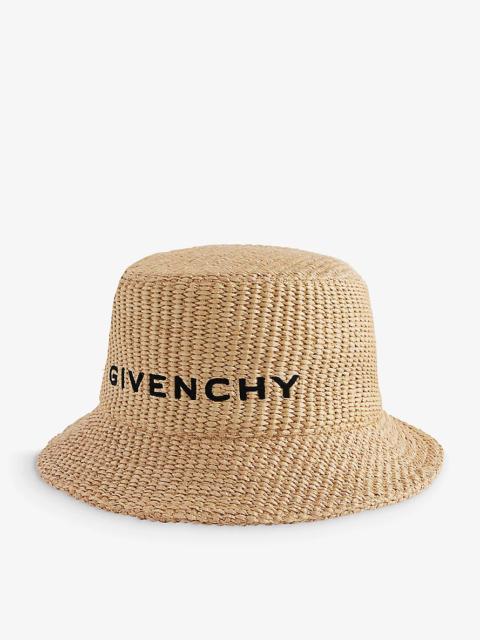 Givenchy Brand-embroidered raffia bucket hat | REVERSIBLE