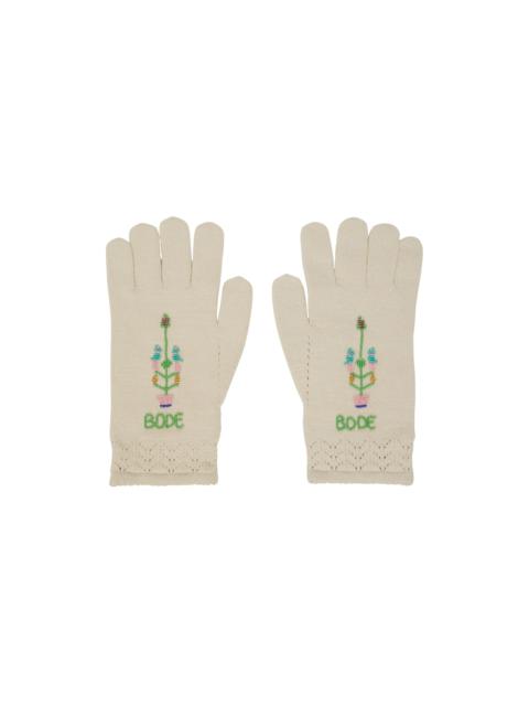 BODE Off-White Beaded Gloves | REVERSIBLE