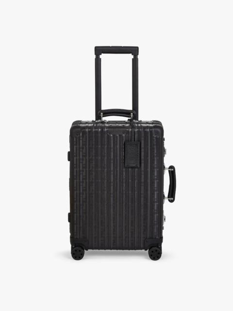 FENDI Black aluminum trolley case with leather details | REVERSIBLE