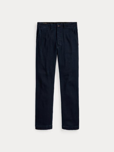 RRL by Ralph Lauren Indigo Herringbone Officer’s Pant | REVERSIBLE