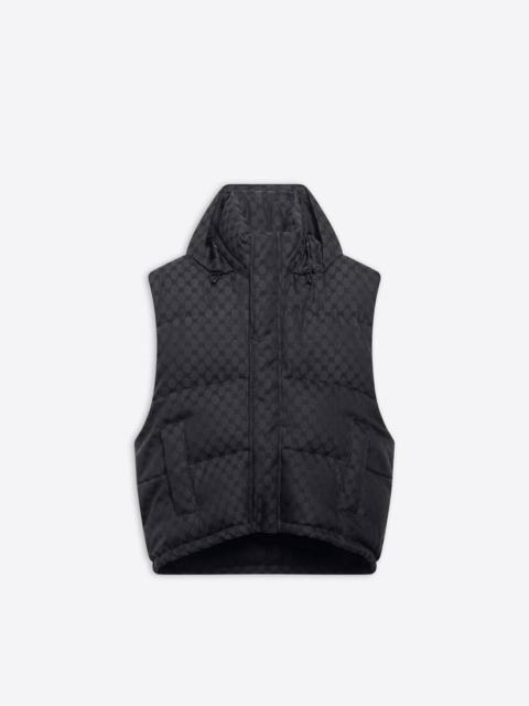 BALENCIAGA Men's Hacker Cocoon Puffer Gilet in Black | REVERSIBLE