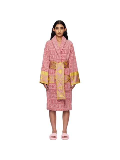 VERSACE Pink 'I Heart Baroque' Bathrobe | REVERSIBLE