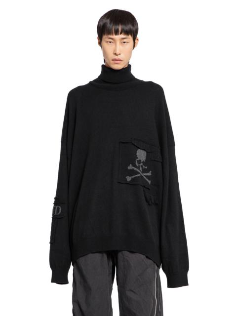 MASTERMIND WORLD Skull-Patch-Cashmere-Turtleneck-Sweater | REVERSIBLE