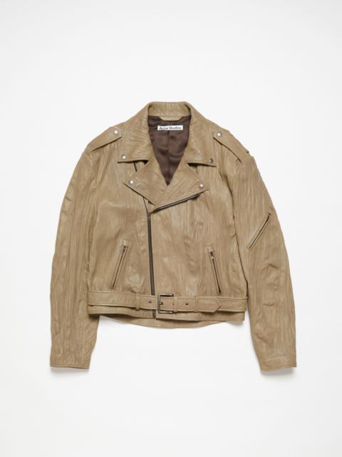 Acne Studios Crinkled leather biker jacket - Brown | REVERSIBLE