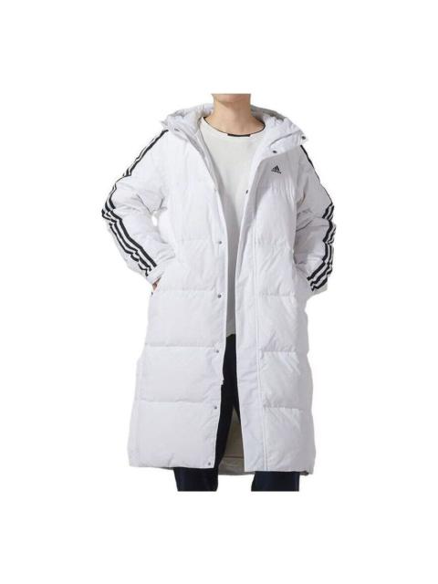 adidas Adidas 3-Stripes Long Down Jackets 'White' IT8713 | REVERSIBLE