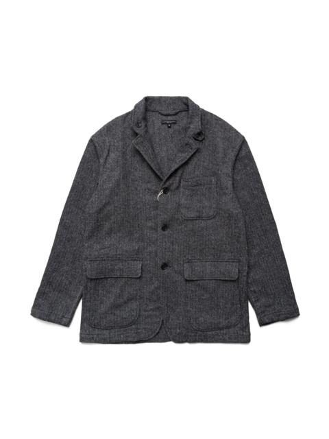 Engineered Garments Loiter Jacket Poly Wool Herringbone - Grey | REVERSIBLE