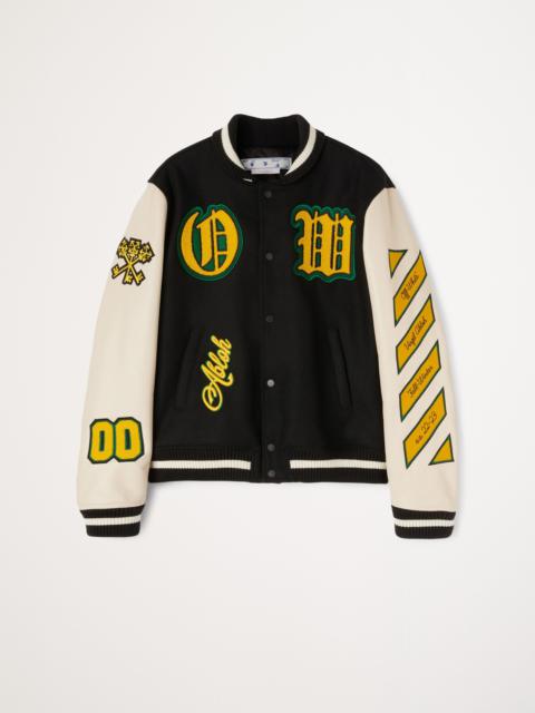 Off-White Graphics Leather Varsity | REVERSIBLE