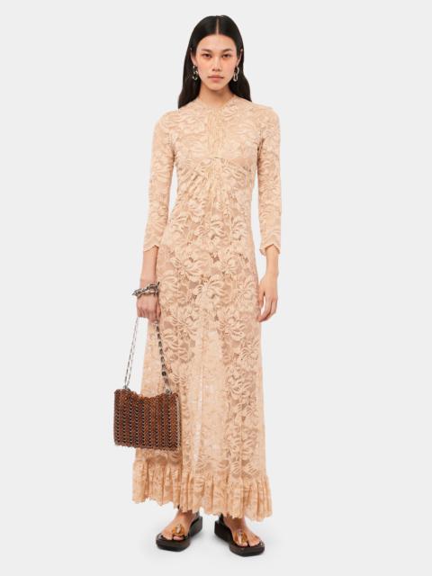 Paco Rabanne LONG RAFFIA COLORED LACE DRESS | REVERSIBLE