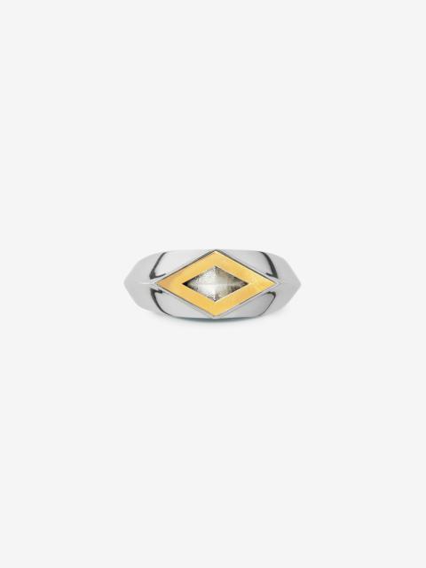 Burberry Silver and Gold-plated Hollow Ring | REVERSIBLE