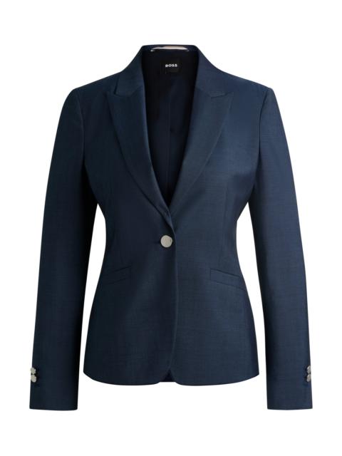 BOSS SLIM-FIT JACKET IN DENIM-EFFECT WOOL TWILL | REVERSIBLE