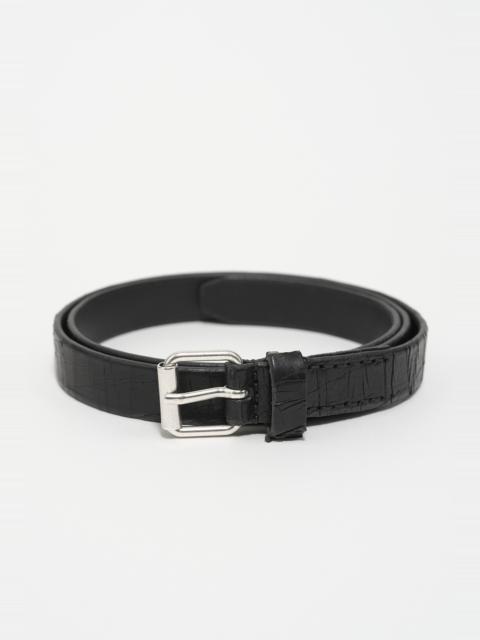 Our Legacy 3 cm Belt Laser Crack Black Leather. | REVERSIBLE
