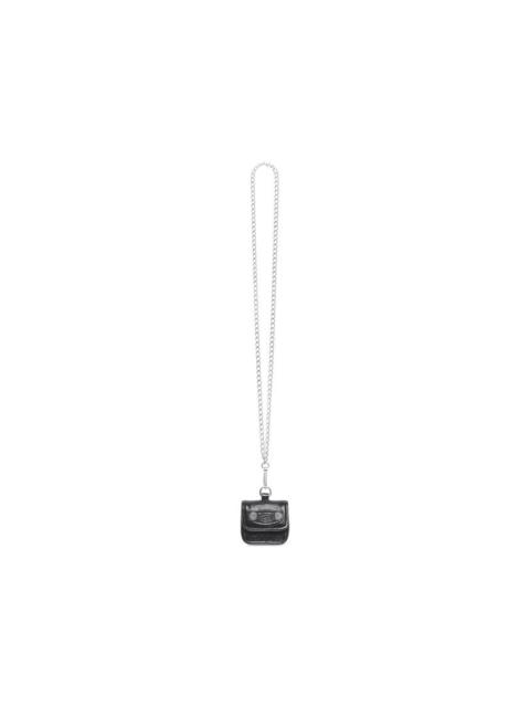 BALENCIAGA Women's Le Cagole Flap Earpods With Chain in Black | REVERSIBLE