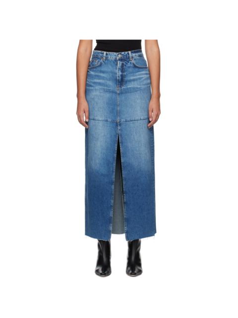 Reformation Blue Tazz Denim Maxi Skirt | REVERSIBLE