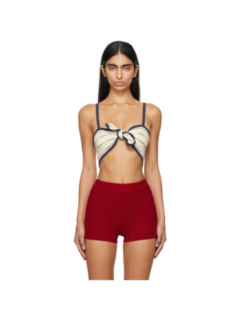 BODE White & Navy Rec Jacquard Bra | REVERSIBLE