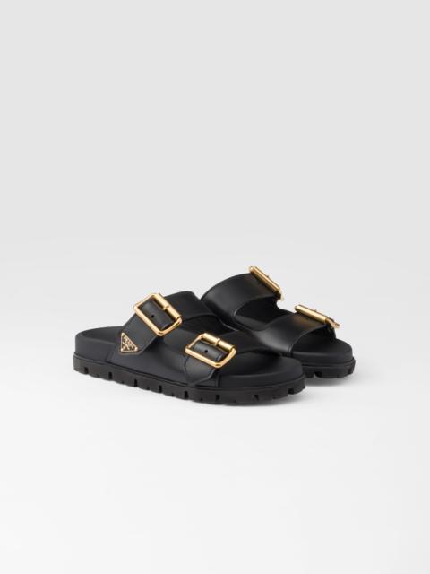Prada Leather strap slides | REVERSIBLE