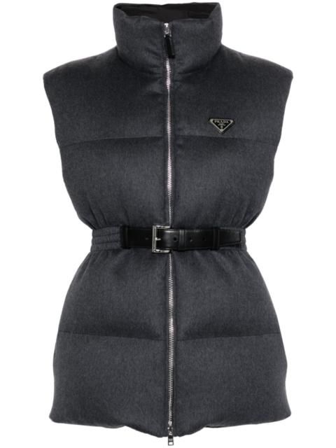 Prada triangle-enamel padded gilet | REVERSIBLE