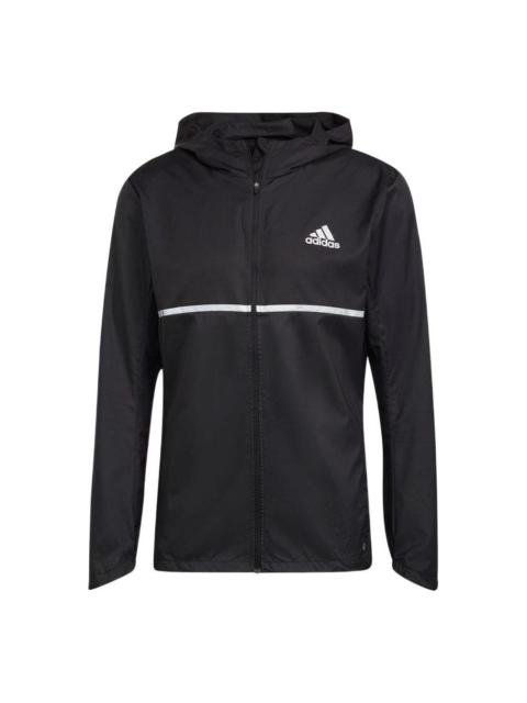 adidas Men's adidas Logo Printing Casual Hooded Jacket Black H58592 ...