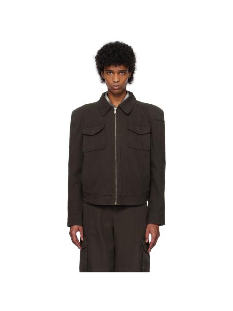 HAN KJØBENHAVN Brown Cotton Canvas Short Jacket | REVERSIBLE
