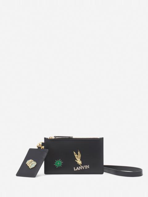 Lanvin LANVIN X FUTURE LEATHER DOUBLE CLUTCH WITH PINS | REVERSIBLE