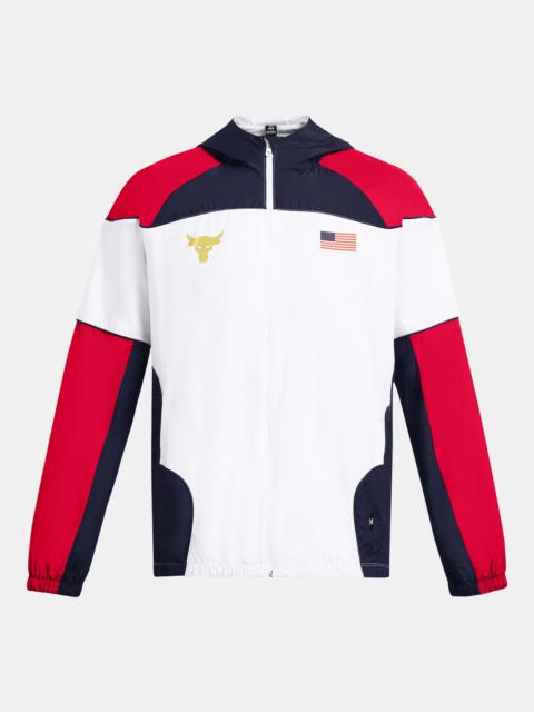 Under Armour Men's Project Rock Woven Red, White & Blue Jacket | REVERSIBLE