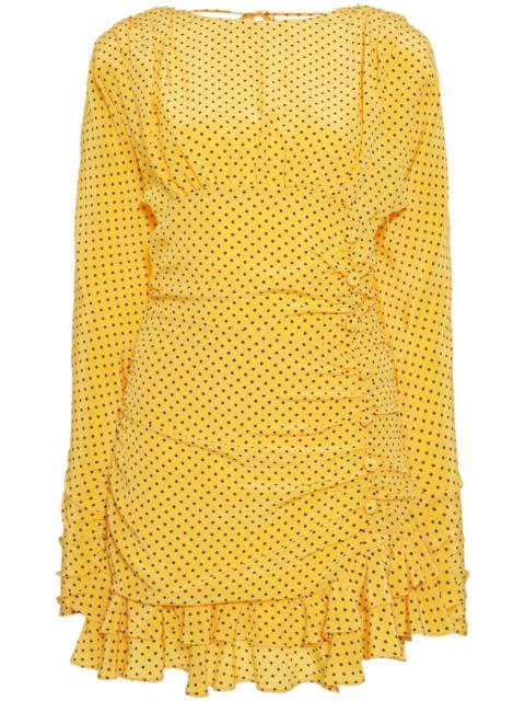 Alessandra Rich polka-dot ruched silk minidress | REVERSIBLE