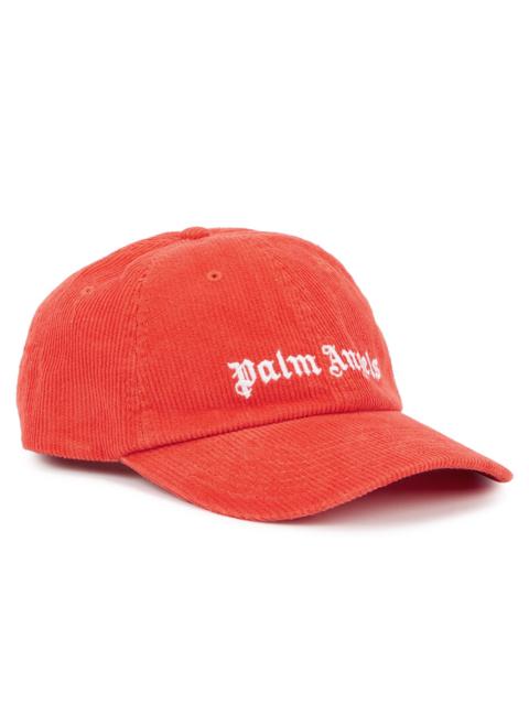 Palm Angels Red logo corduroy cap | REVERSIBLE