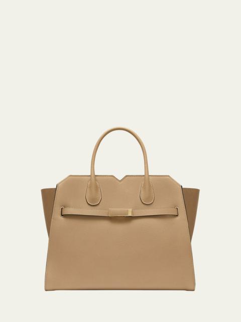 Valextra Milano Medium Leather Tote Bag | REVERSIBLE