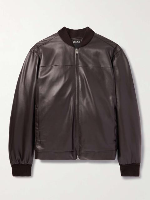 ZEGNA Slim-Fit Leather Jacket | REVERSIBLE
