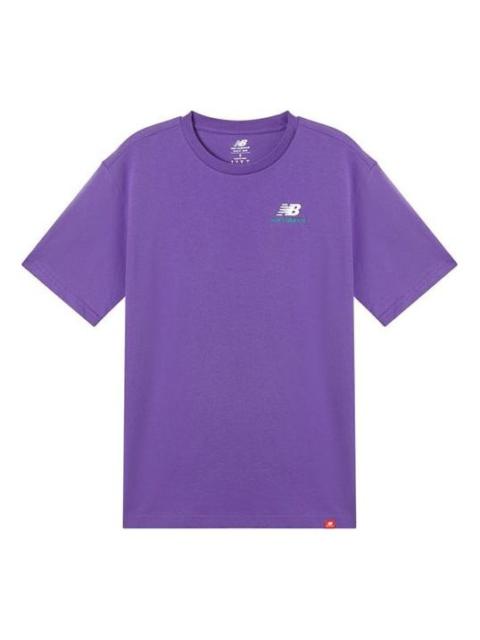 New Balance New Balance Unisex Embroidery Logo Round-neck Purple ...