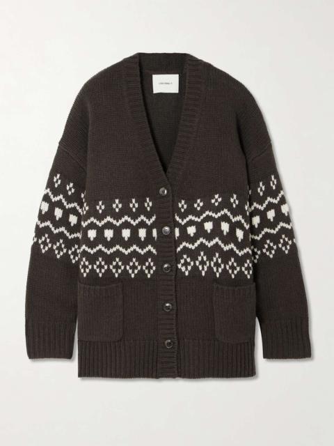 LISA YANG Greyson Fair Isle cashmere cardigan Brown | REVERSIBLE