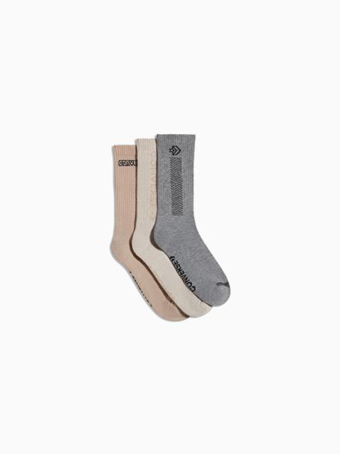 Converse 3-Pack Herringbone Crew Socks | REVERSIBLE