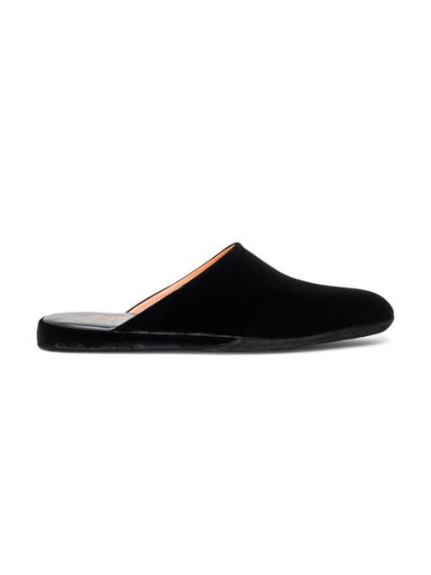 Santoni Men's black velvet slipper | REVERSIBLE