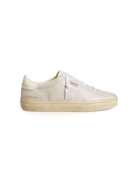 Golden Goose Soul-Star Laminated Leather Sneakers white | REVERSIBLE