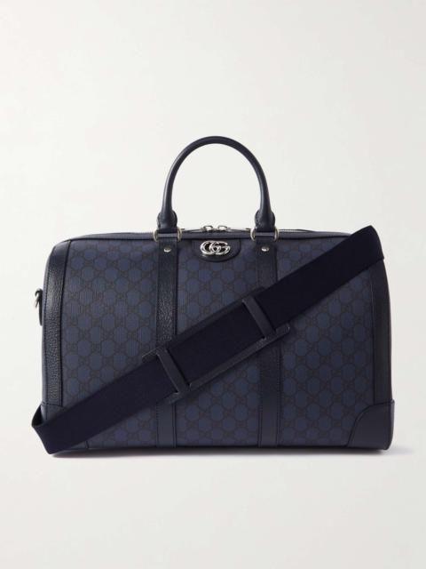 GUCCI Ophidia Leather-Trimmed Monogrammed Coated-Canvas Duffle Bag ...