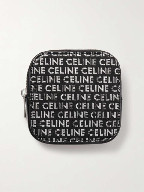 CELINE Logo-Print Embellished Leather Zip-Around Wallet | REVERSIBLE