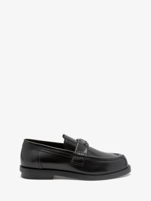 Alexander McQueen Men's Seal Loafer in Black/gun Metal | REVERSIBLE