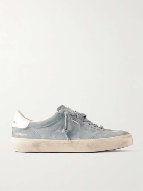 Golden Goose Soul-Star Distressed Leather-Trimmed Suede Sneakers ...