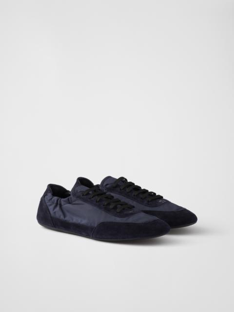 Prada Collapse Re-Nylon and suede sneakers | REVERSIBLE
