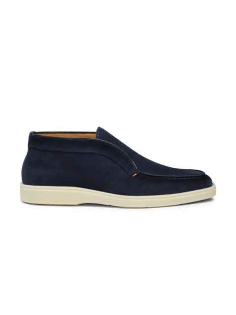 Santoni Men's blue suede desert boot | REVERSIBLE