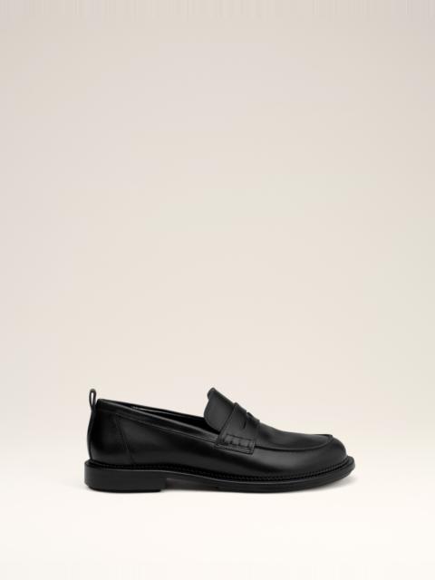 AMI Paris BLACK LEATHER ANATOMICAL TOE LOAFERS | REVERSIBLE