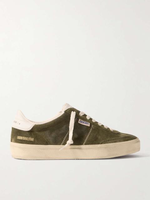 Golden Goose Soul-Star Distressed Leather-Trimmed Suede Sneakers ...