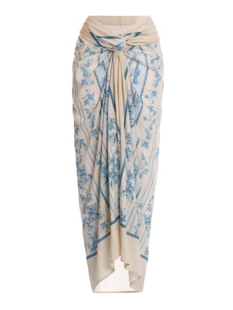 Agua by Agua Bendita Lavanda Bougainvillea Cotton-Silk Pareo blue ...