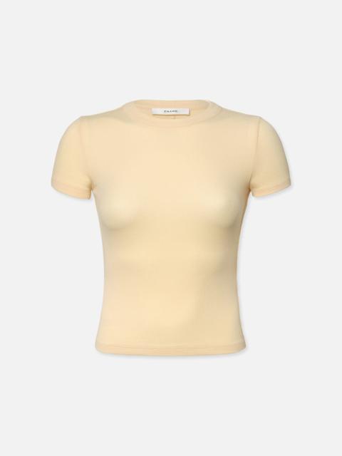 FRAME Rib Baby Crew Tee in Canary | REVERSIBLE