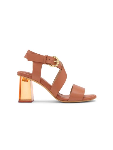 ULLA JOHNSON Elora Criss-Cross Leather Sandals orange | REVERSIBLE