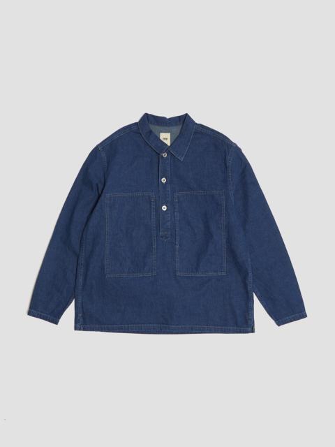 Nigel Cabourn FOB Factory US Army Denim Pullover Blue | REVERSIBLE