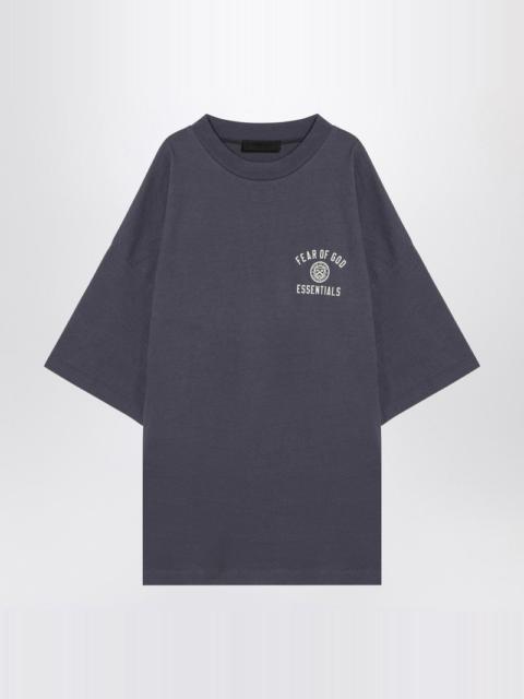 ESSENTIALS NAVY BLUE T-SHIRT WITH UNIVERSITY LOGO ON THE CHEST | REVERSIBLE