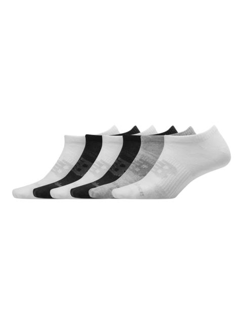 New Balance Flat Knit No Show Socks 6 Pack | REVERSIBLE